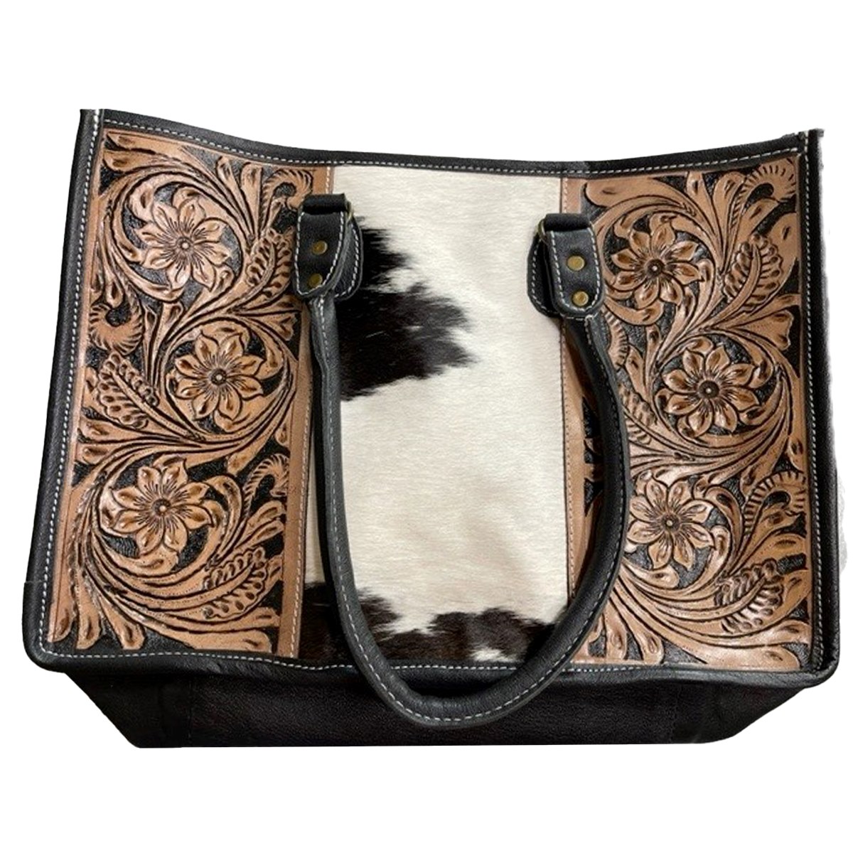 Tooled Tote with Buckle Strap - BSTrading